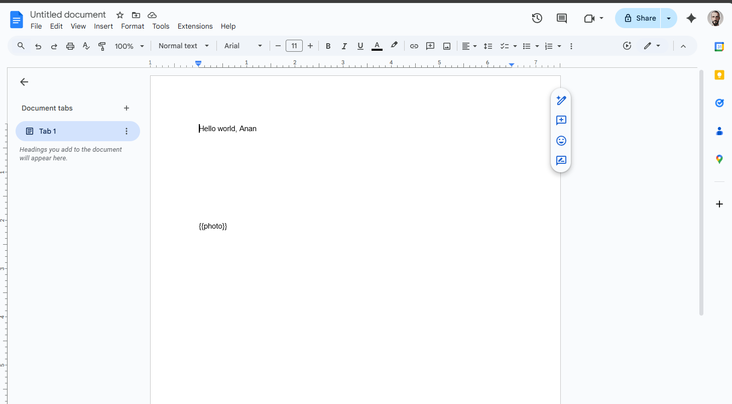 Google drive image to Google Docs find and replace text {{Photo}} ( insert view photo ...