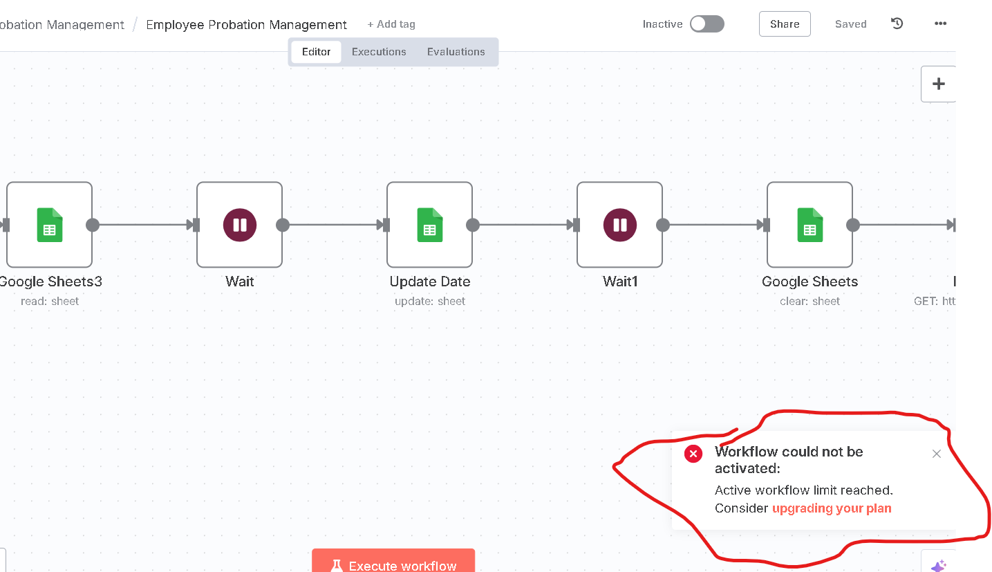 Not able to Activate any new creating Workflow at N8N - Questions - n8n ...