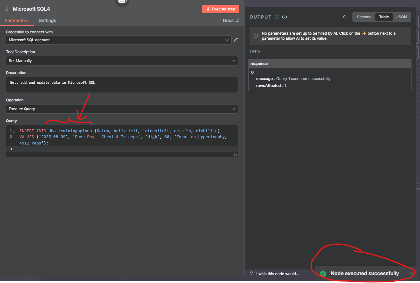 Microsoft SQL tool doesn't recognize my table - Help me Build my Workflow - n8n Community