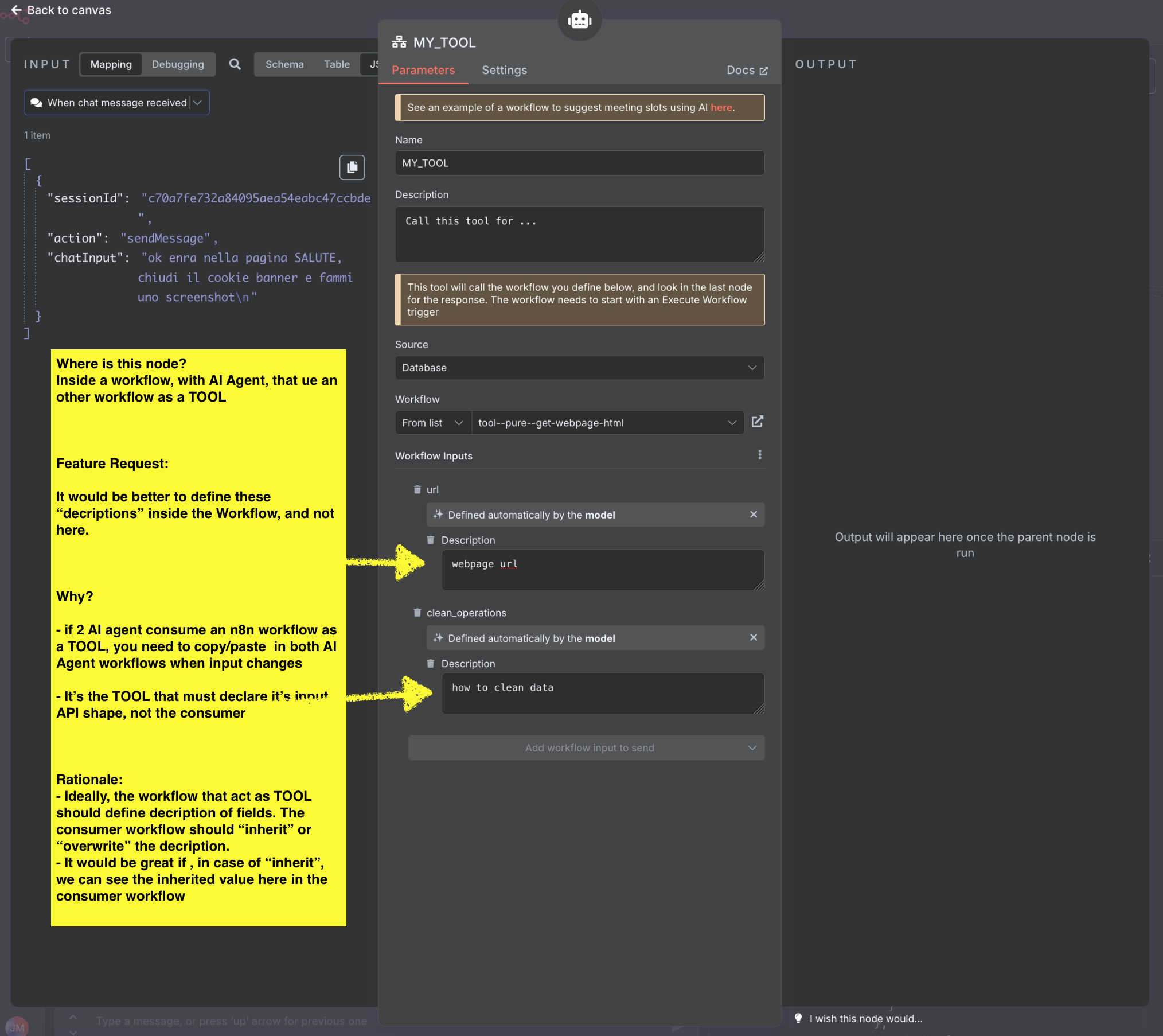 Add "description" to Input fields of "When Executed by Another Workflow", to inherit description ...
