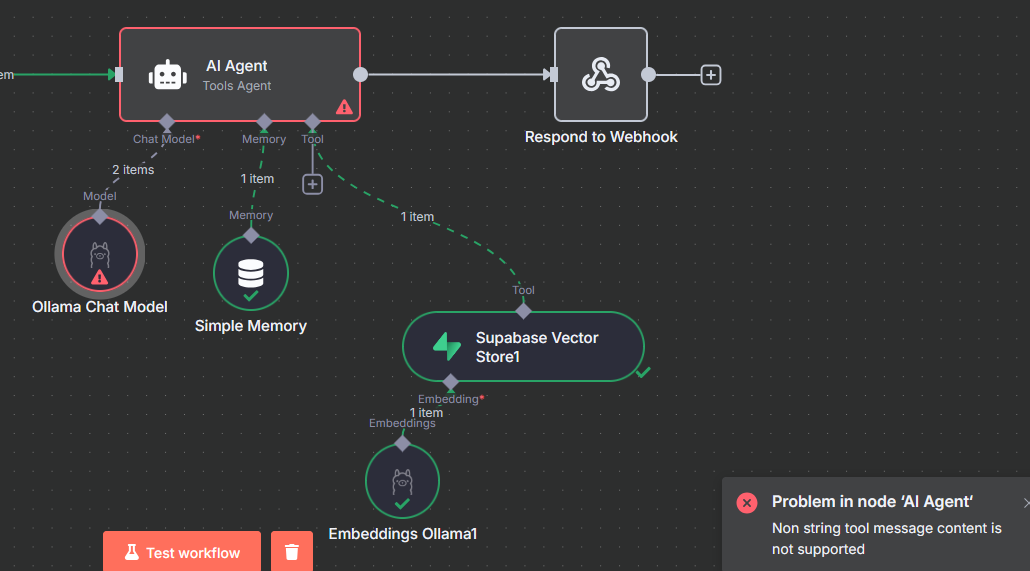 Getting '[ERROR: Non string tool message content is not supported]' When using agent and ollama ...
