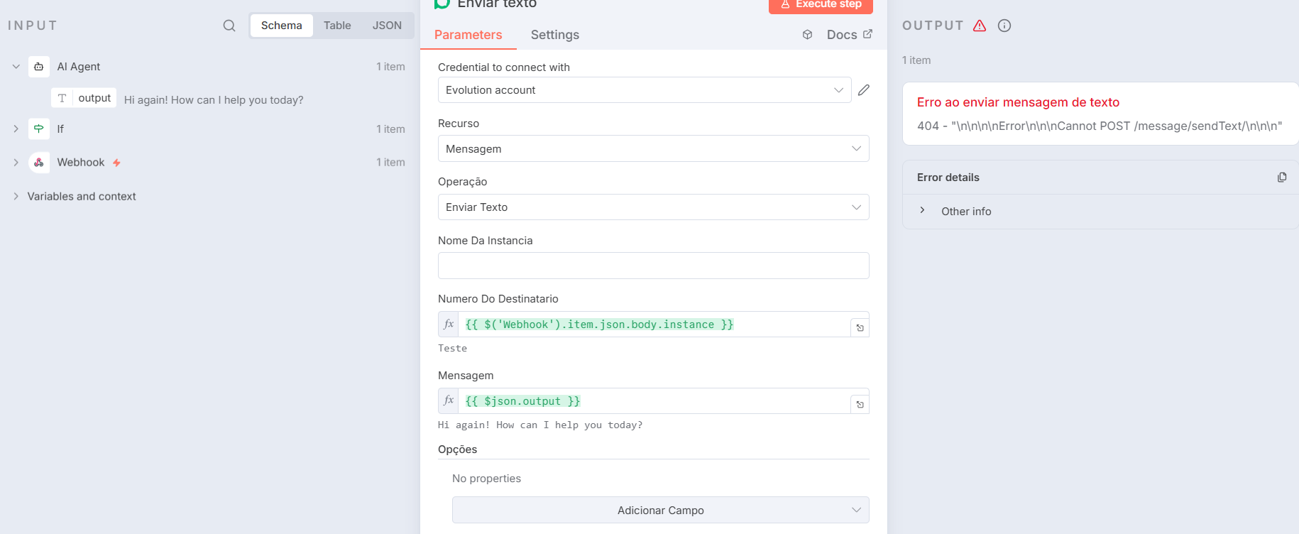 Send whatsapp message | Evolution API - Questions - n8n Community