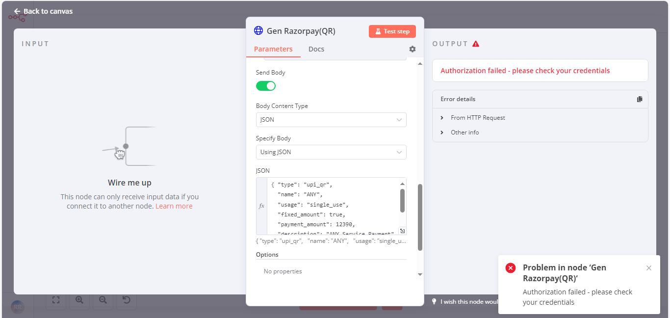 Using N8n Unable To Generate Razorpay Qr Code Questions N8n Community