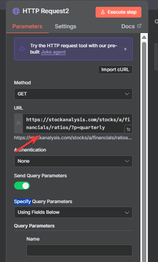 HTTP request node - passing arguments to url - Questions - n8n Community