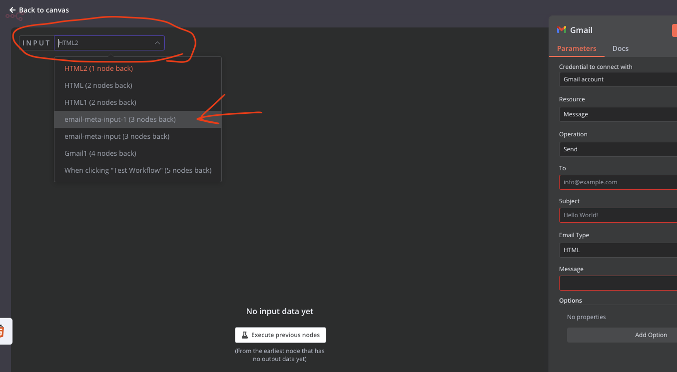 Is there a way to select the output of a node 2 steps back without addressing the name of the ...