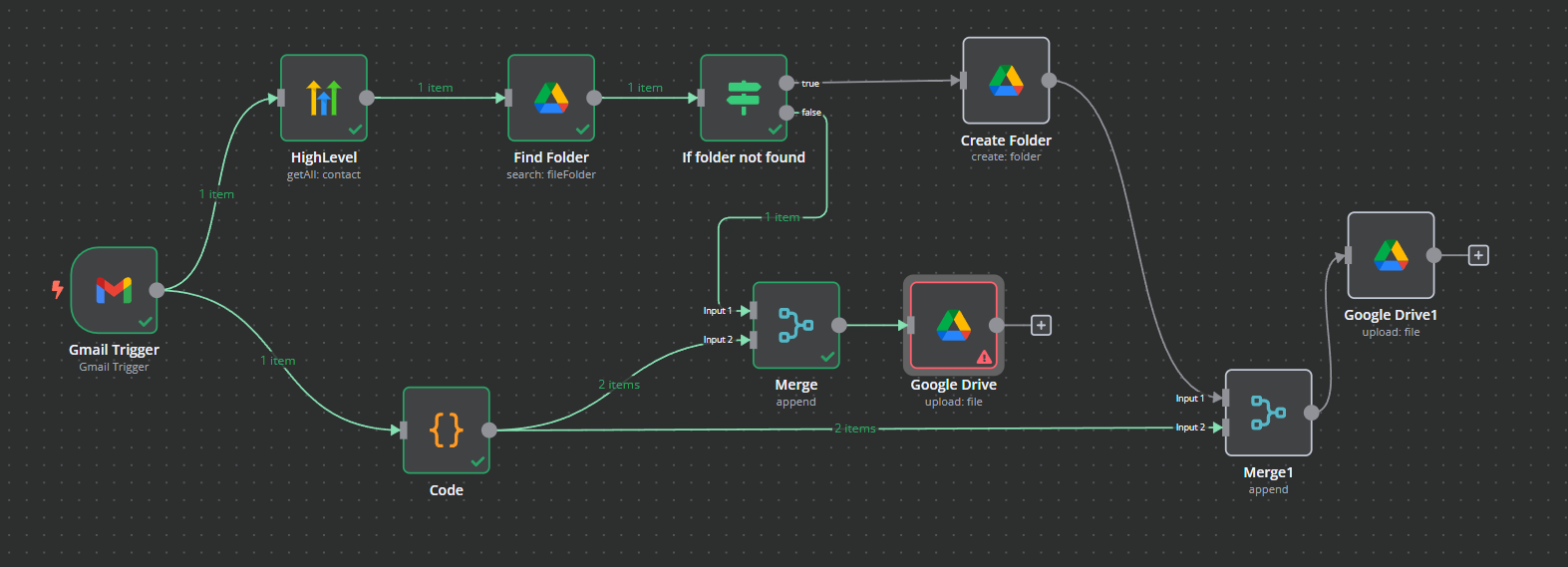 Multiple Binary Attachement to Google Drive via Code & Merge Node - Questions - n8n Community