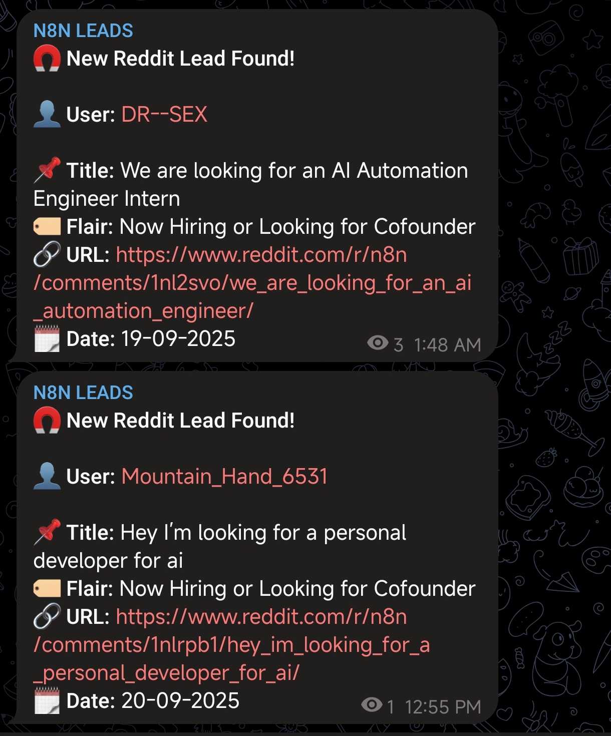 Expert n8n Developer for intelligent, conversational Telegram Bot ...