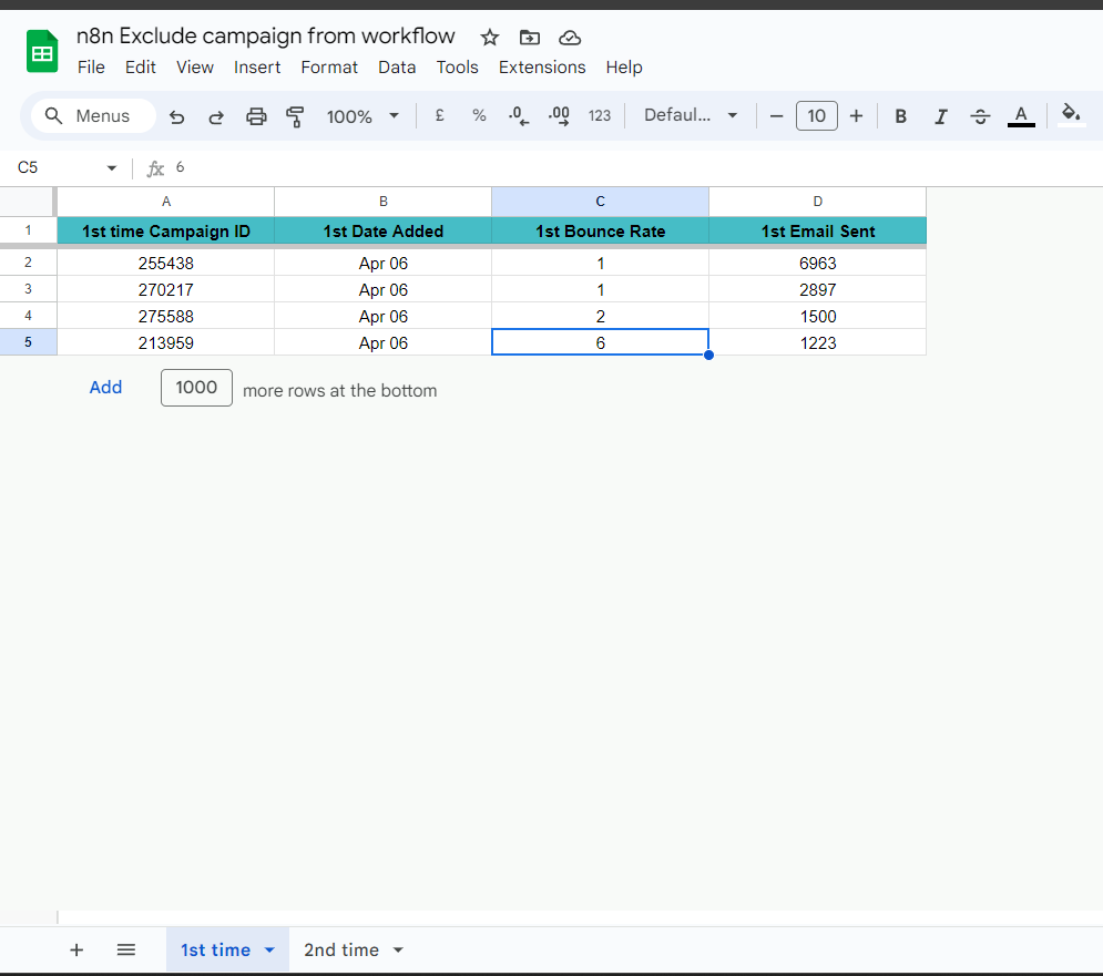 Google sheets row duplicated when using http node - Questions - n8n Community
