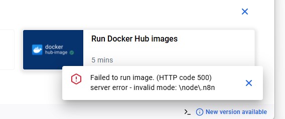 Http 500 error invalid mode when trying torun a n8n container in Docker Desktop - Questions ...