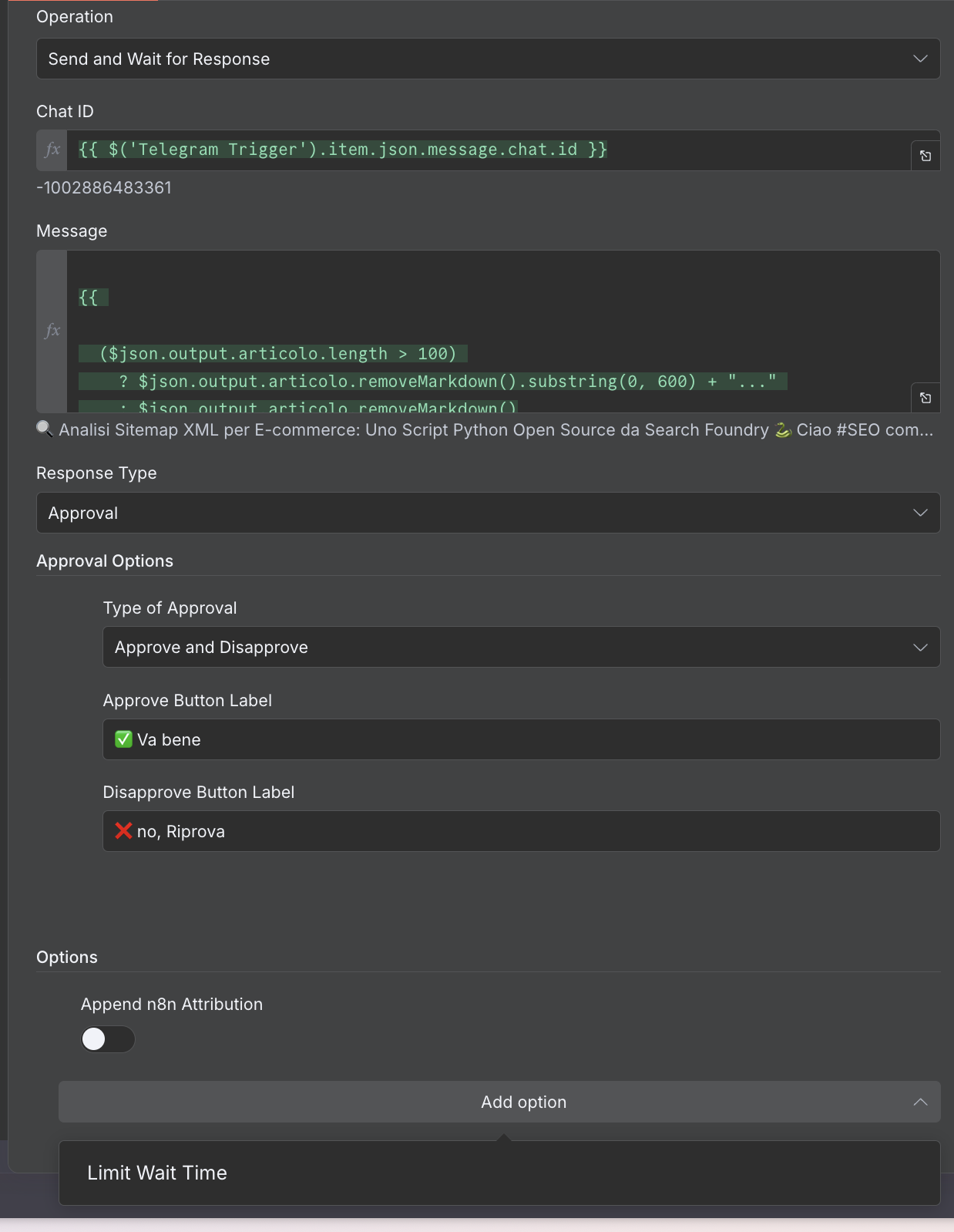 N8n Feature Request: Add Message Thread ID Configuration to Telegram "Send and Wait for Response ...