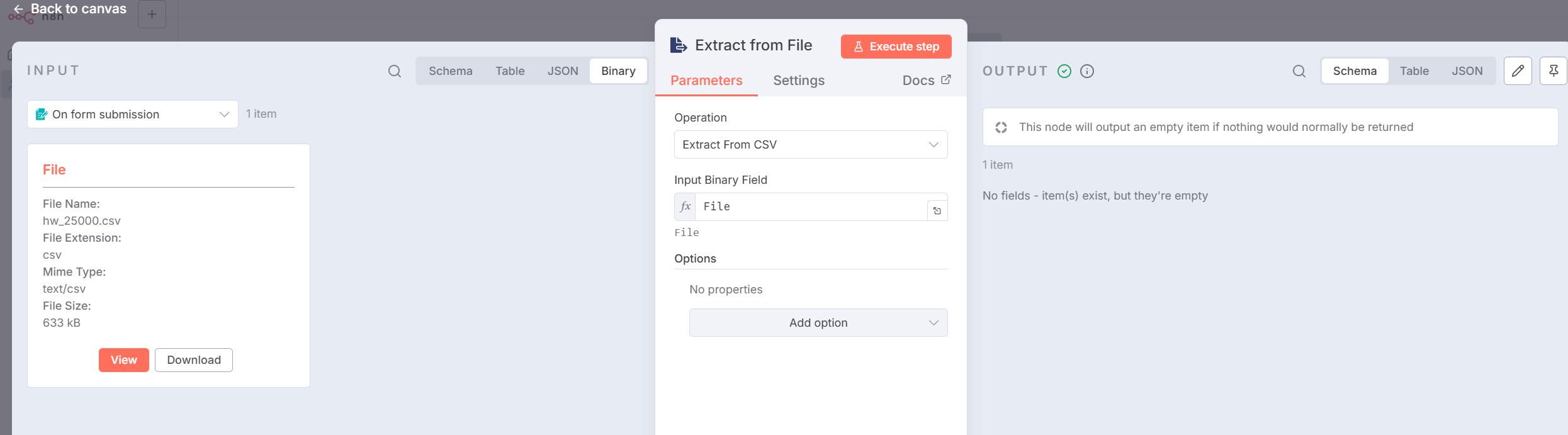 Extract From CSV node did not return any error or result - Questions - n8n Community
