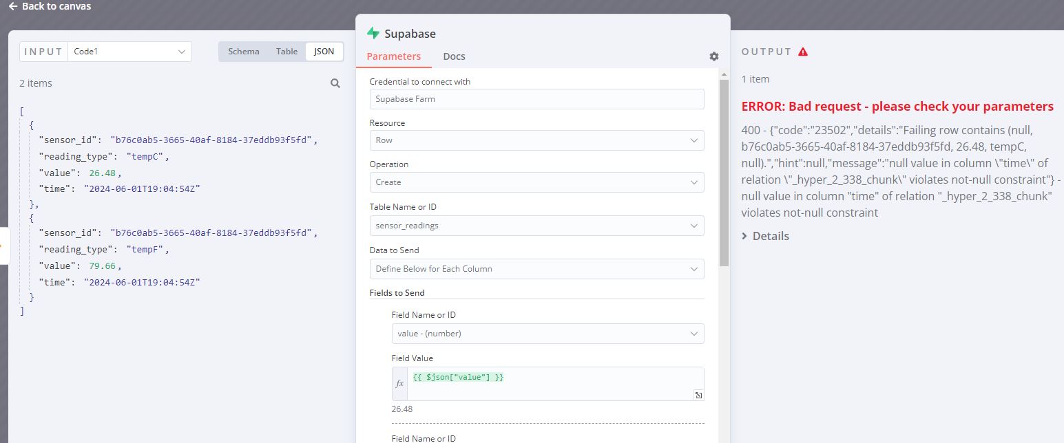 Supabase Insert Error Regarding Time - Questions - n8n Community
