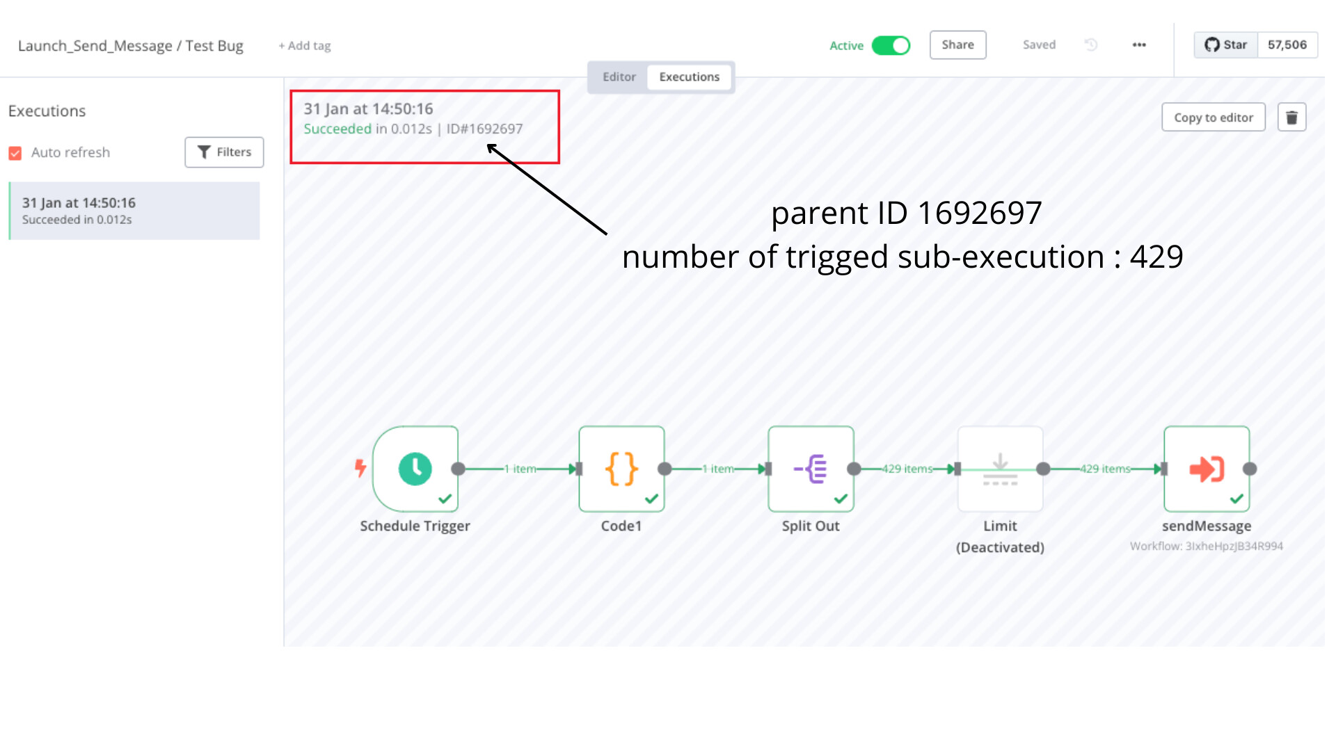 Duplication Execution Issue 181 Items Requested 542 Executions Triggered With Execute Workflow