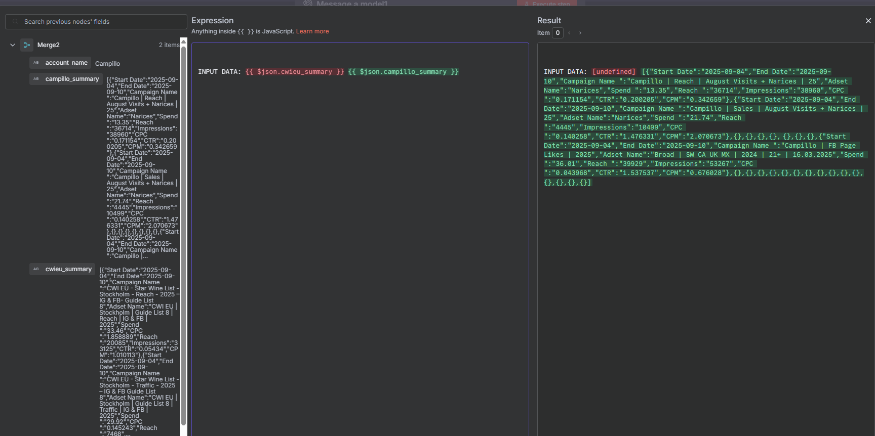 Issue: Merge Node Input 2 Not Passing Data to Next Node - Questions - n8n Community