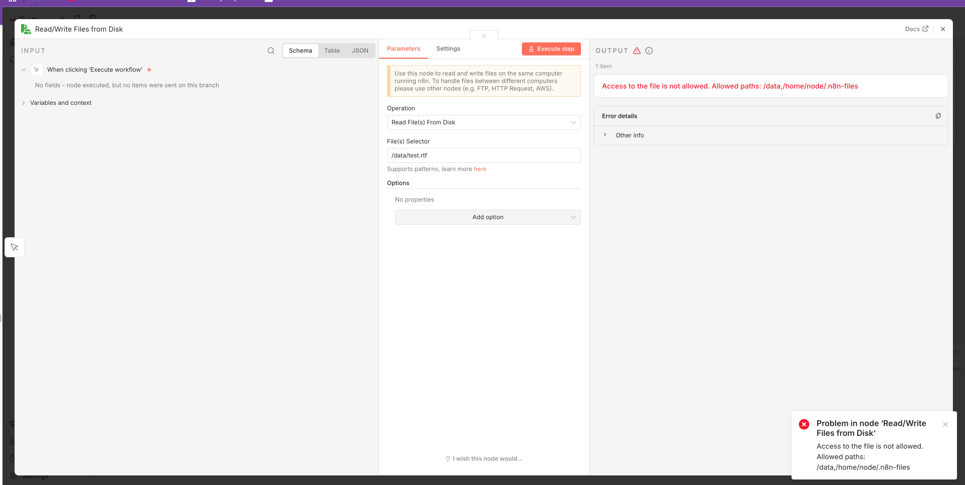 Error: Access to the file is not allowed when using Read/Write Files ...