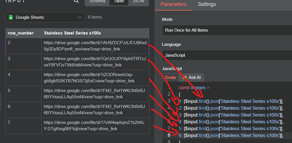 How to access individual elements from a table? - Questions - n8n Community