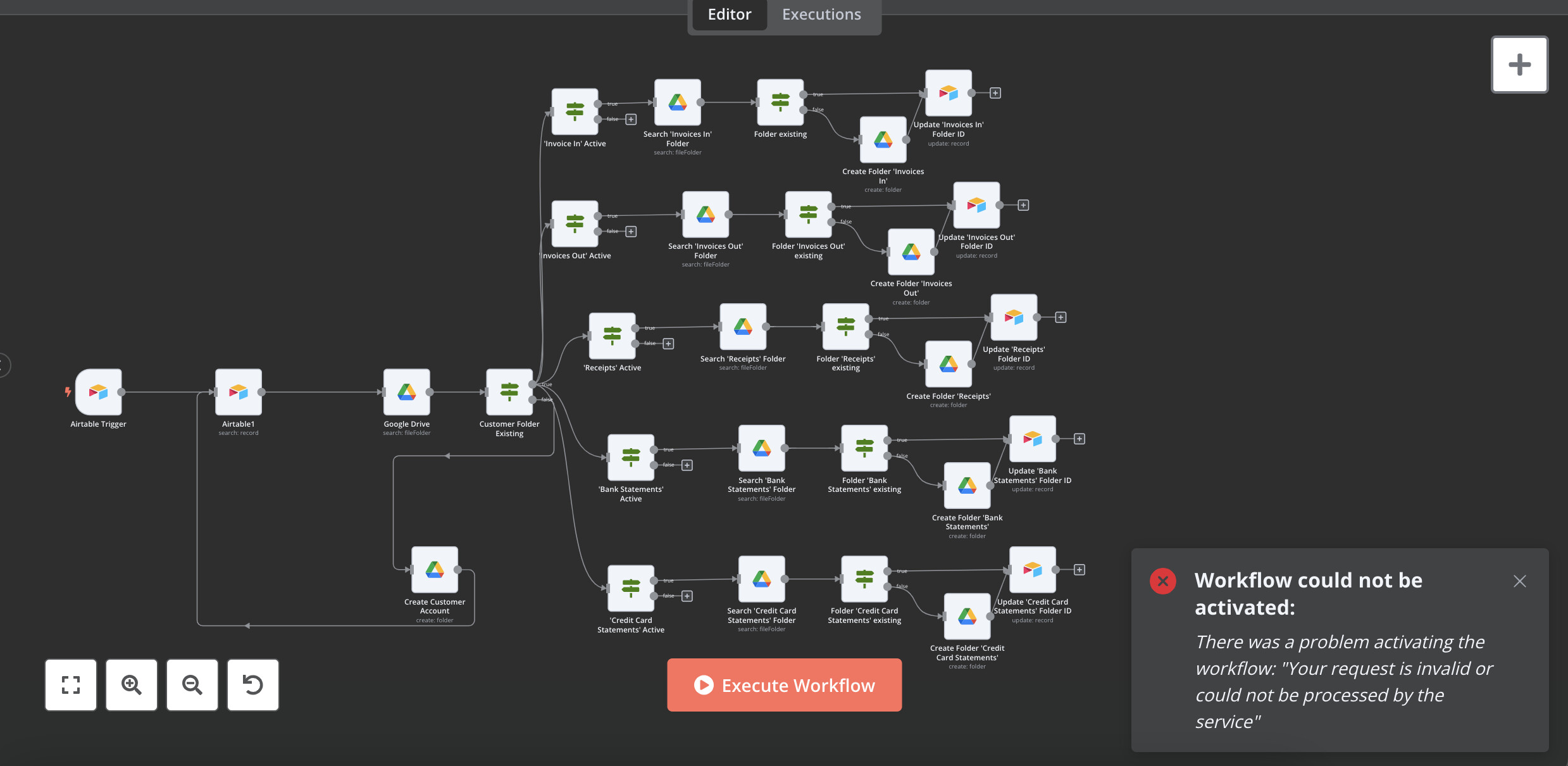 Error When Trying To Activate Specific Workflow Questions N8n Community