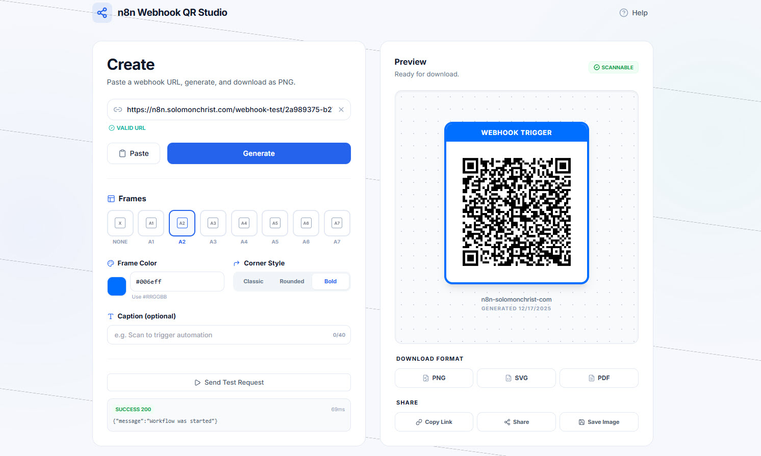 N8n Webhook QR Studio - Built with n8n - n8n Community