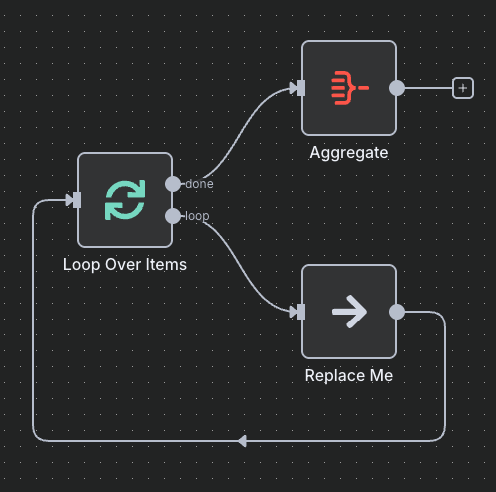 Iterating over array items with Split Out + Loop Over Items to run SQL queries and merge results ...