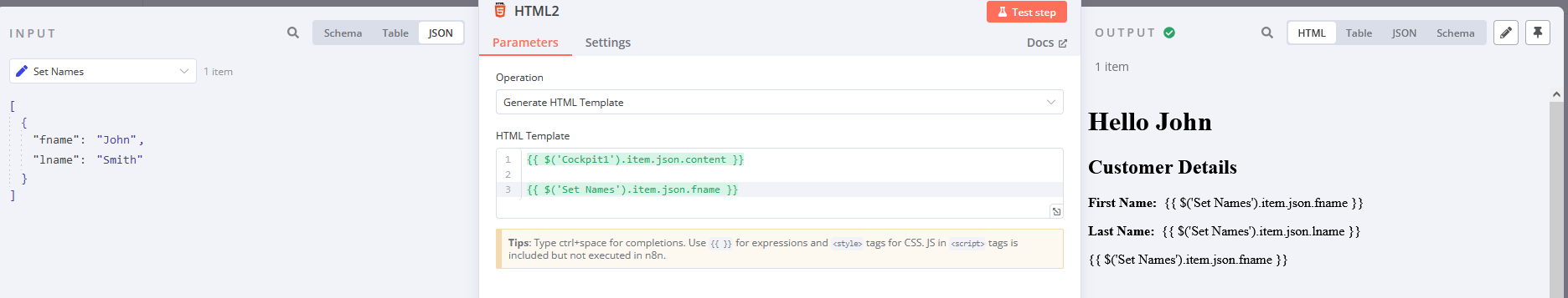 Expression in a HTML node? - Questions - n8n Community