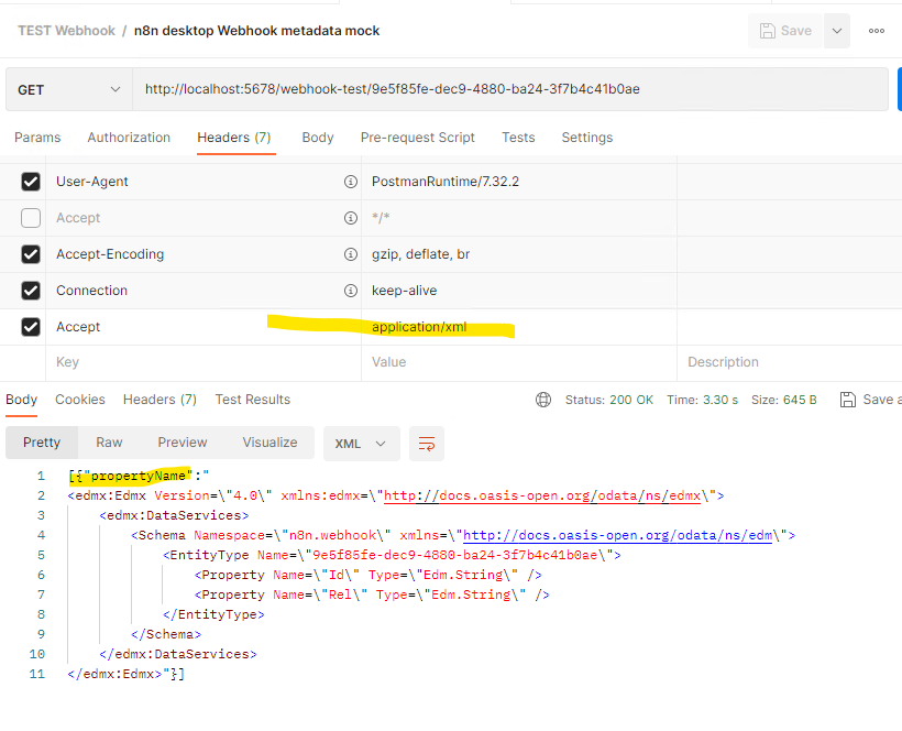 XML Node To Support XML Response Without Propertyname Feature