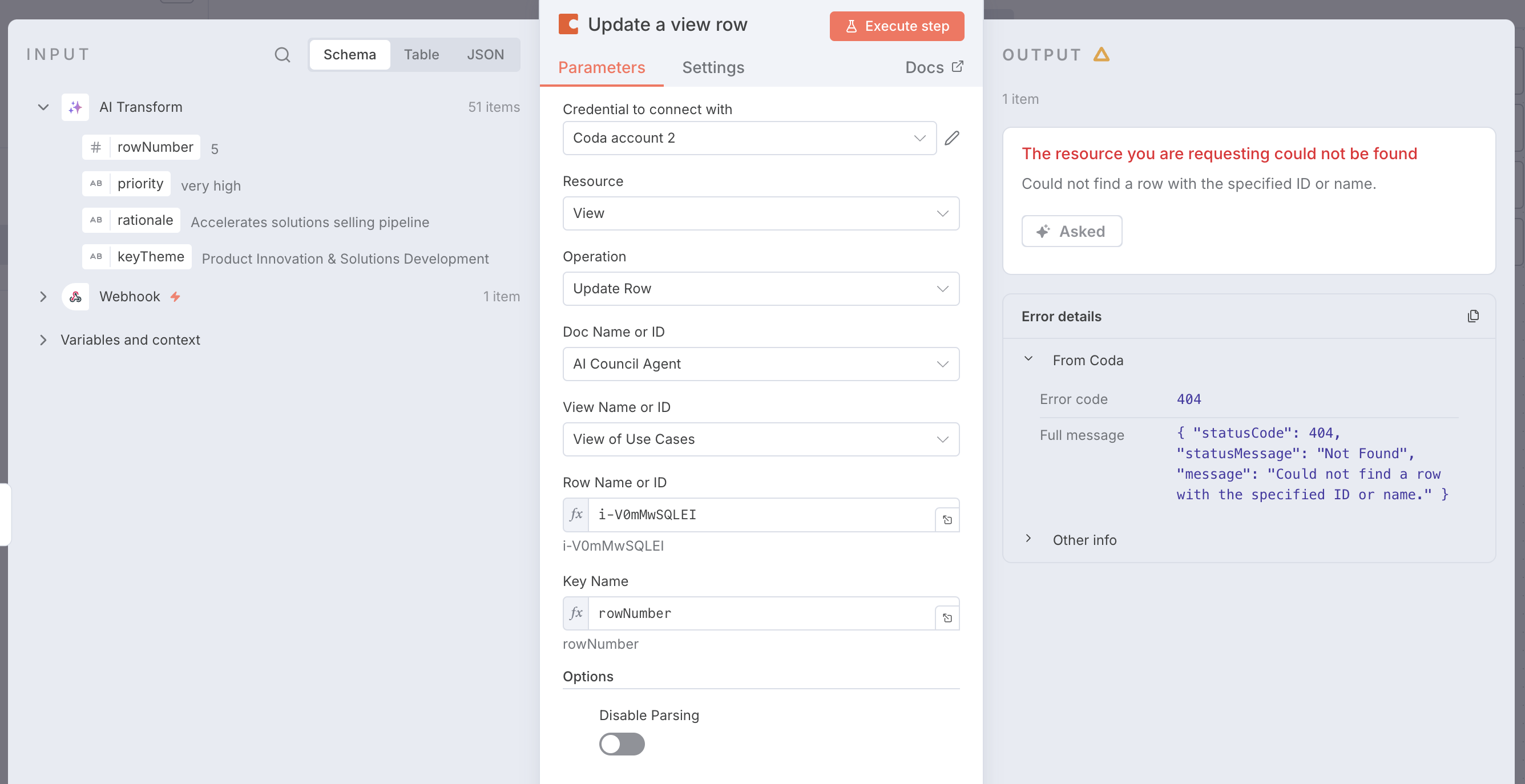 Updating a row in Coda table from MindStudio JSON - Questions - n8n Community