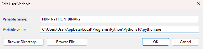 N8N Code Node wants Python 3 installed on the system. I have it, but n8n does not see it ...