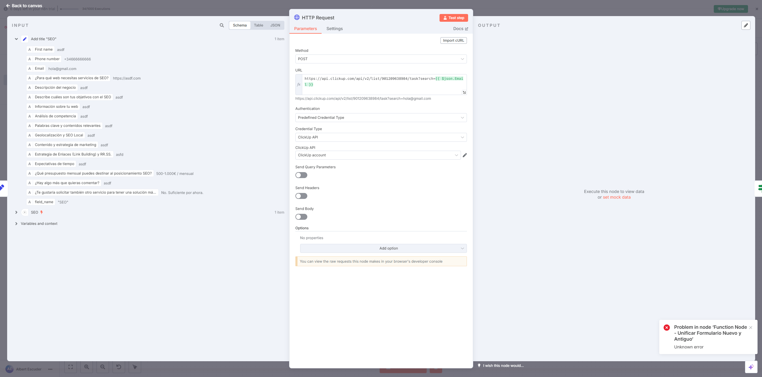 HTTP node no output unless I execute manually - Questions - n8n Community