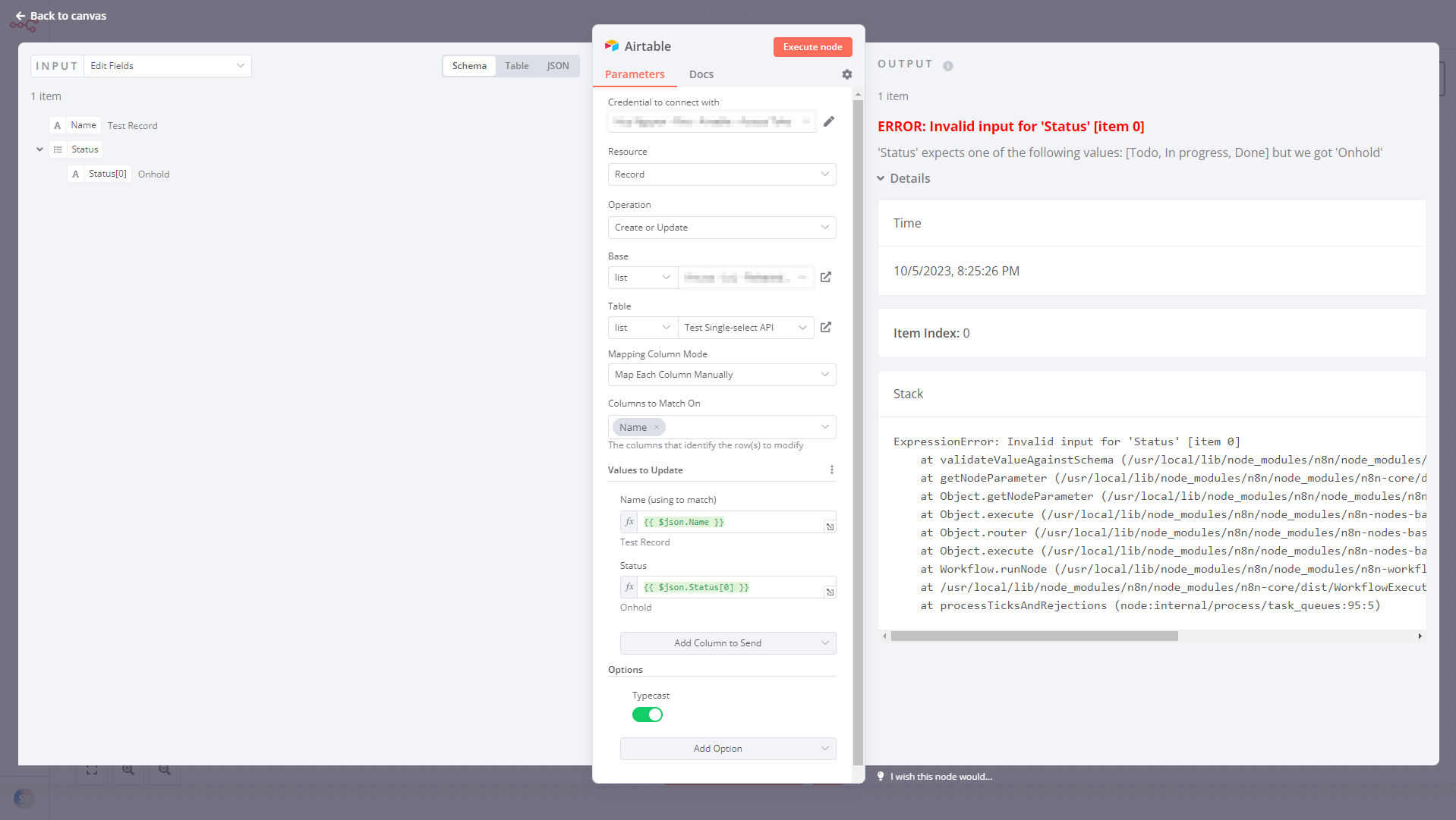 Airtable Typecast is not working - Questions - n8n Community