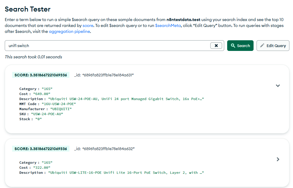 How do i get ai agent to search mongodb that is already indexed? - Questions - n8n Community