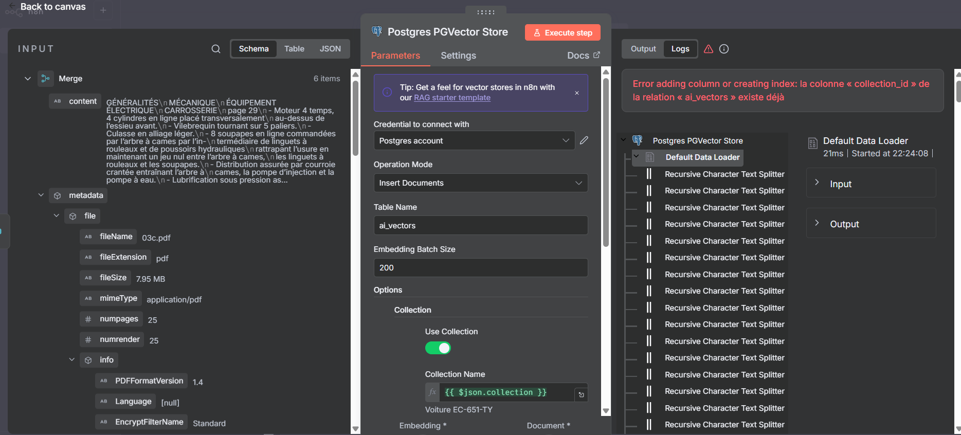 How to fix: Problem in node ‘Postgres PGVector Store‘ - Questions - n8n Community