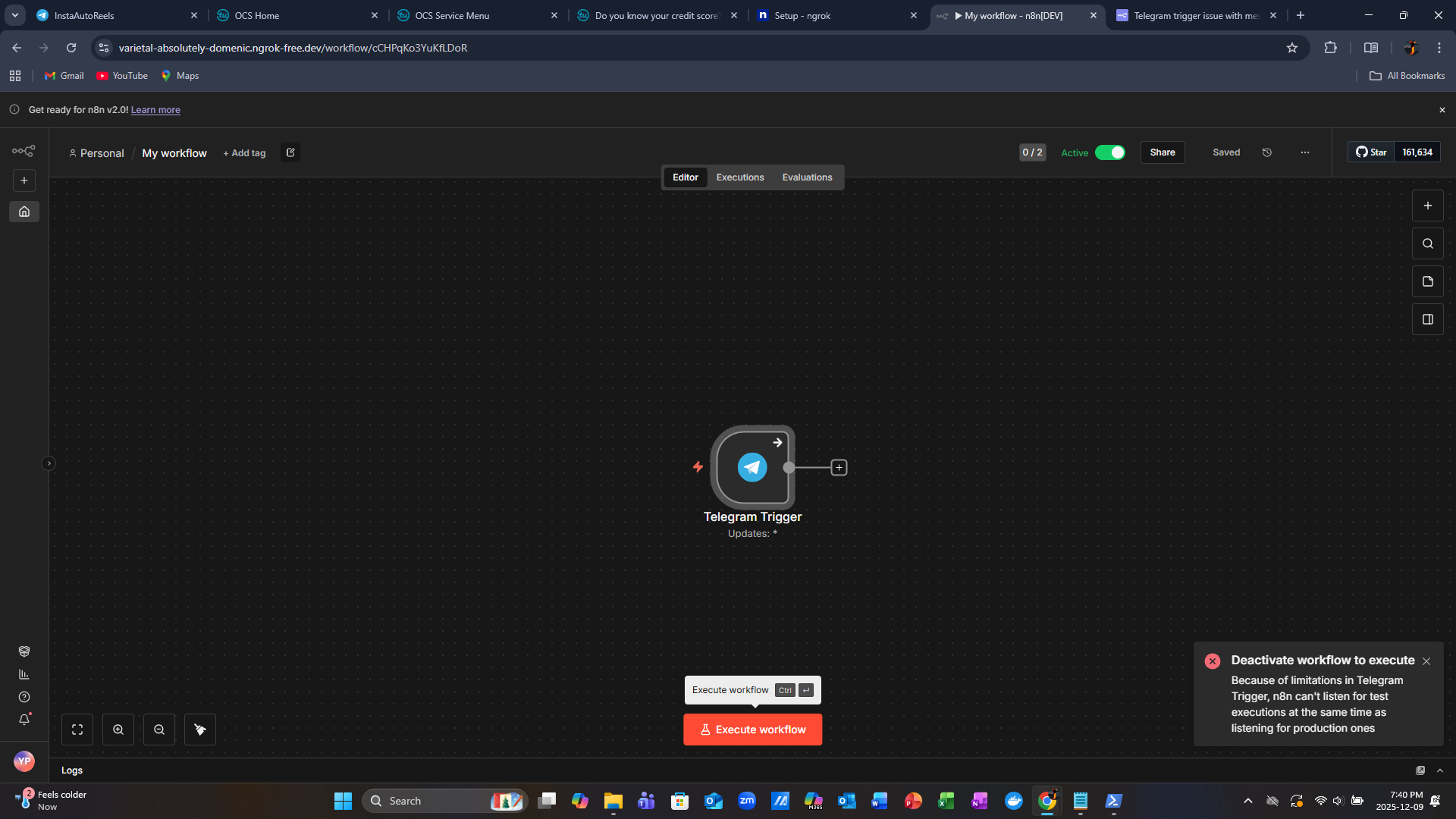 Telegram trigger issue with messaging response - Questions - n8n Community