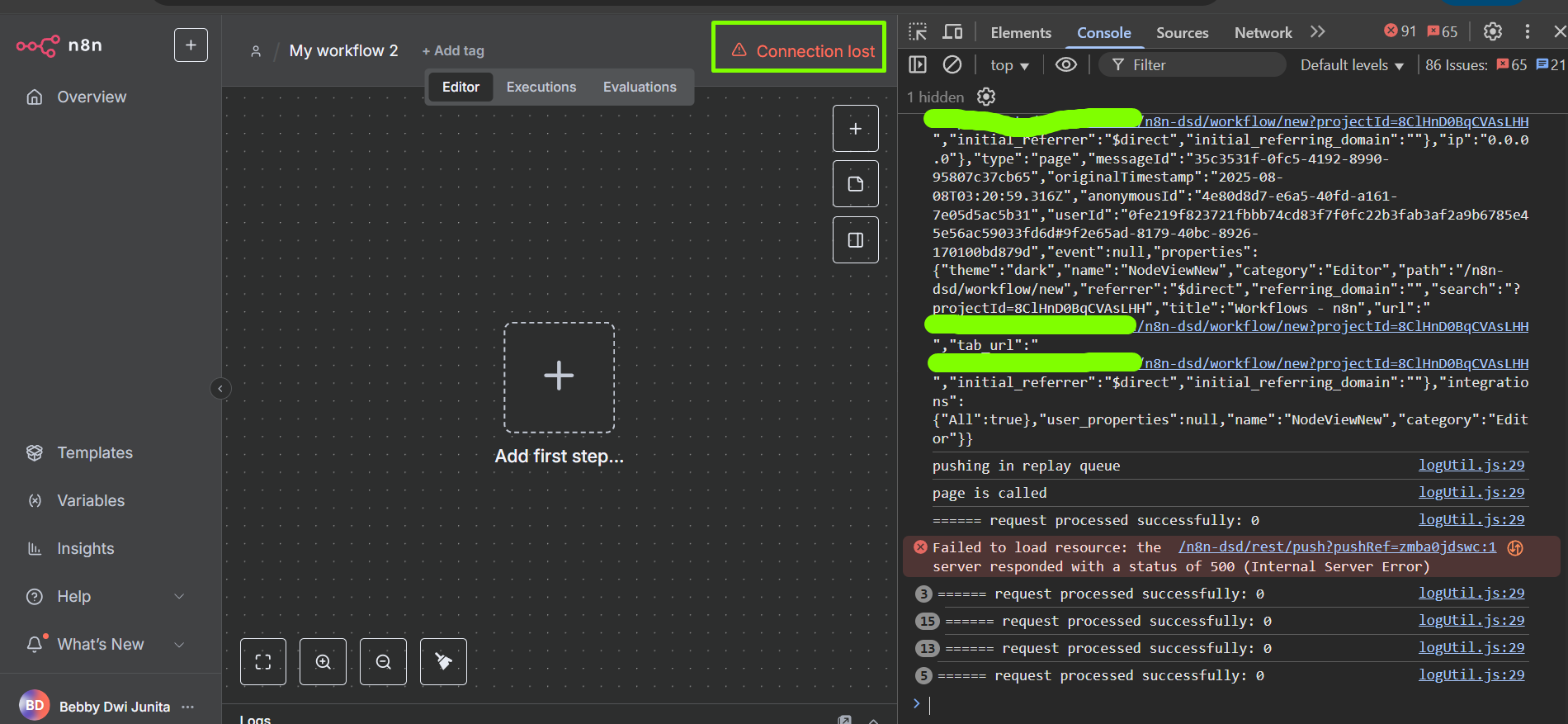 Workflow Connection Lost - Questions - n8n Community